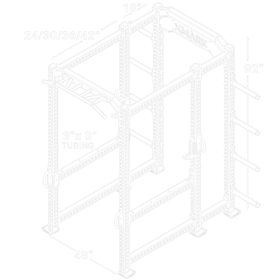 Power Rack w/ Storage & Flip Down Safeties | Home Gym Power Rack | XMARK