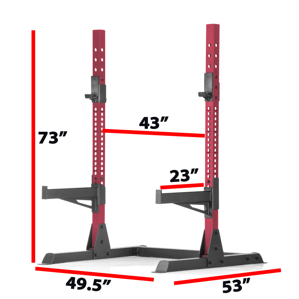 Squat Rack Bench Press with Adjustable Safety Spotters | XMARK